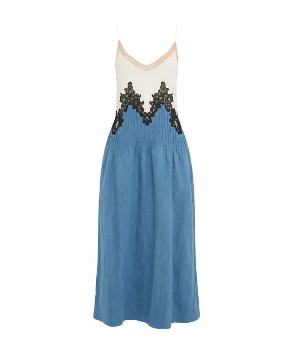 Gabriela Hearst Susso" Suspenders Dress With Lace Insert