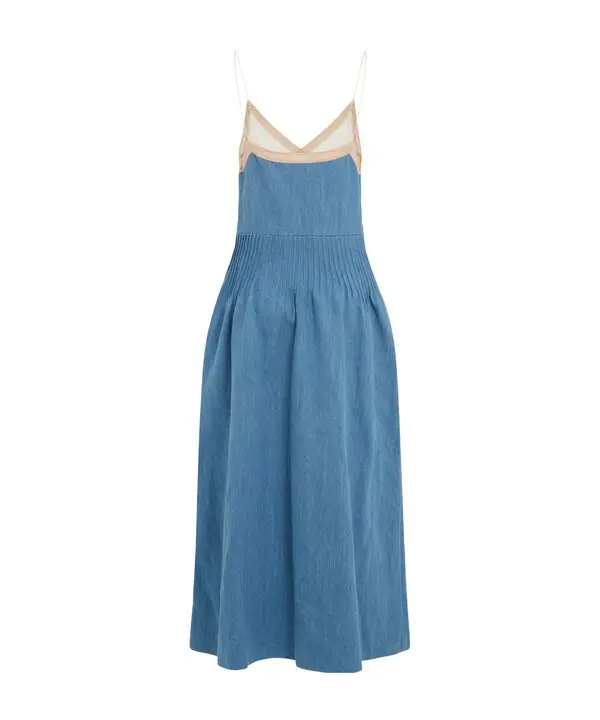 Gabriela Hearst Susso" Suspenders Dress With Lace Insert
