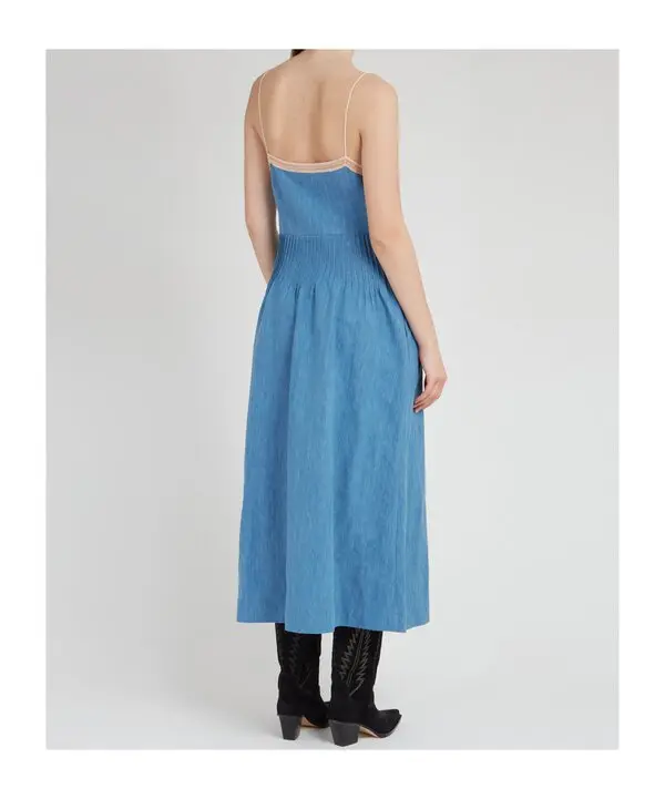 Gabriela Hearst Susso" Suspenders Dress With Lace Insert