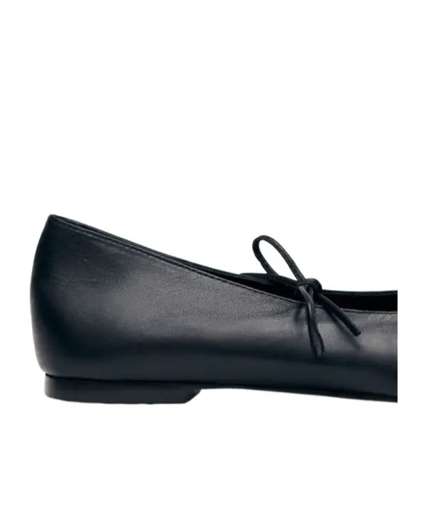 ALOHAS Square-toe Ballet Flats With Self-tie Bows