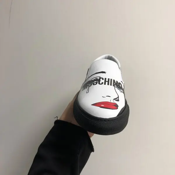 Moschino Portrait Print Slip-on Sneakers
