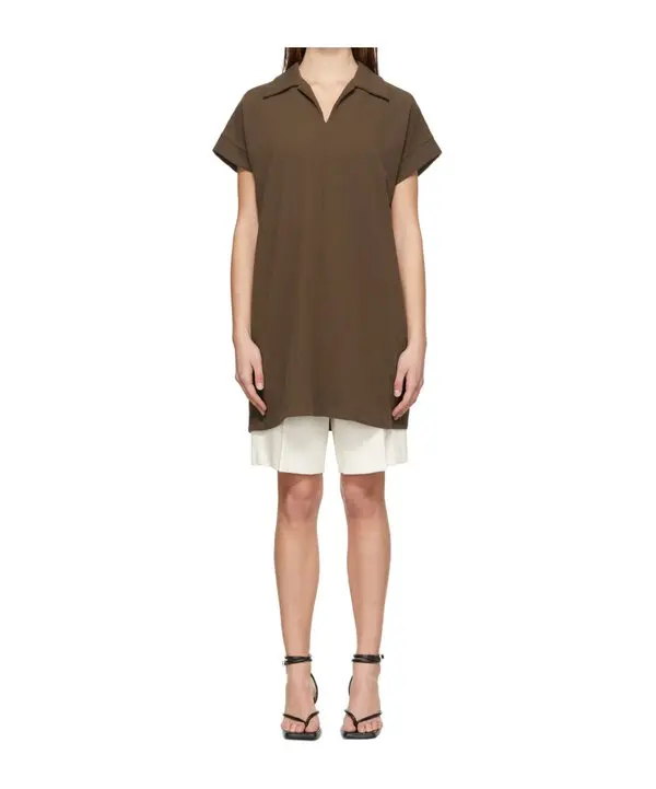 SYSTEM Collared V-neck Mini Dress
