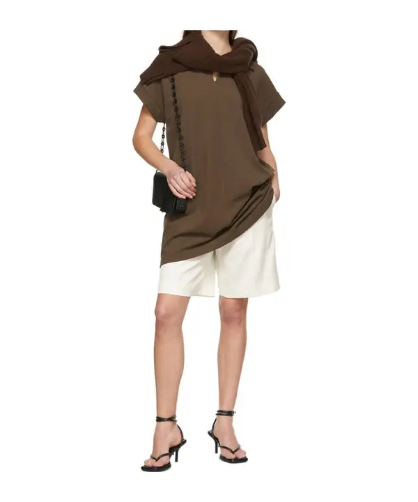 SYSTEM Collared V-neck Mini Dress