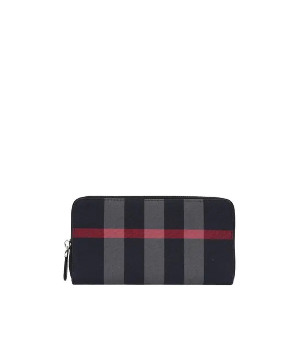 Burberry Check Zip Wallet - Black