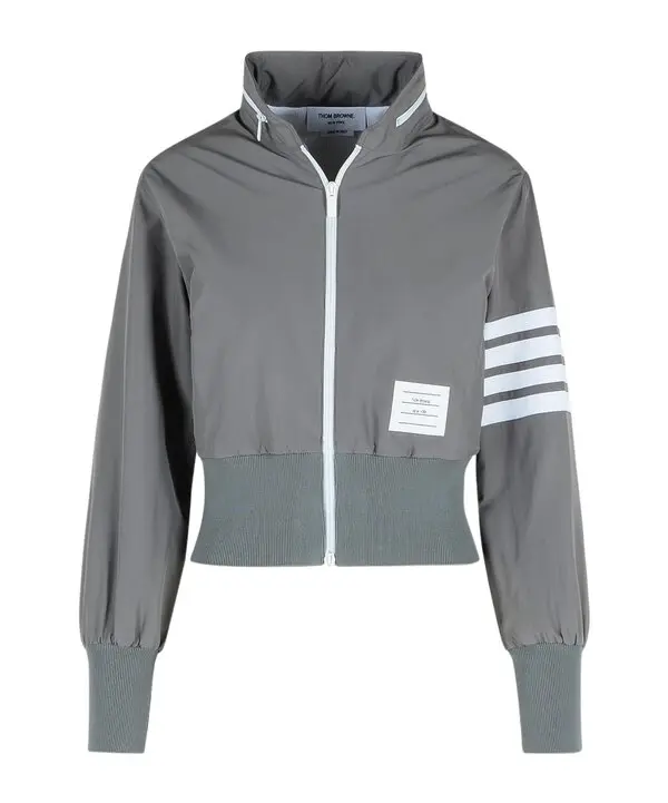 Thom Browne Zip-up Hooded Jacket With Signature Stripes
