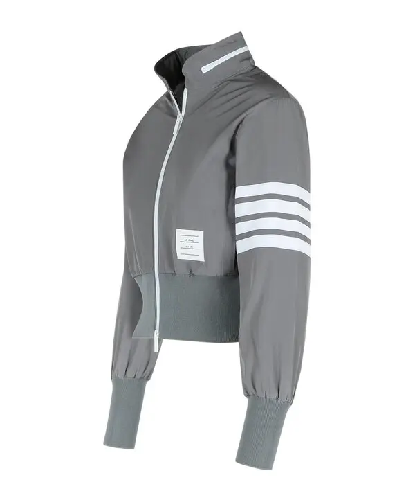 Thom Browne Zip-up Hooded Jacket With Signature Stripes