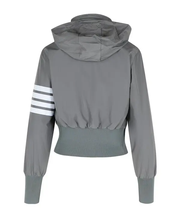 Thom Browne Zip-up Hooded Jacket With Signature Stripes