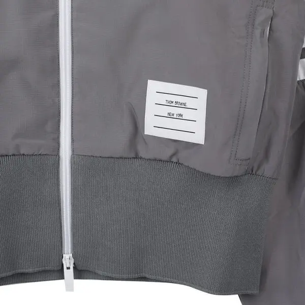 Thom Browne Zip-up Hooded Jacket With Signature Stripes