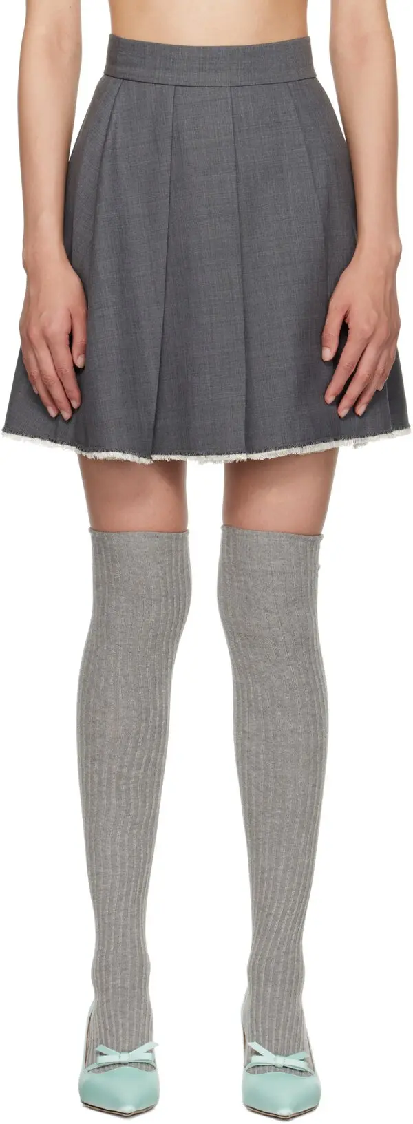 SHUSHU/TONG Pleated Twill Mini Skirt