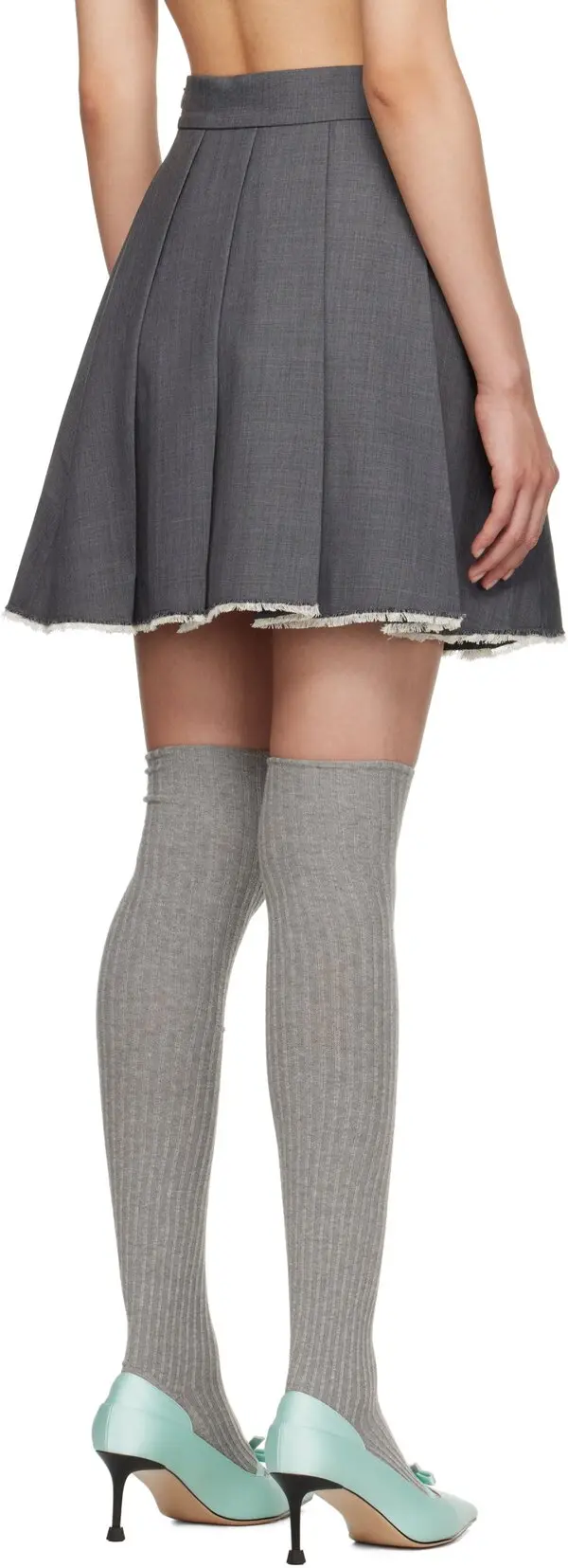 SHUSHU/TONG Pleated Twill Mini Skirt