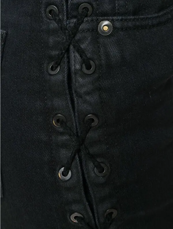 BEN TAVERNITI UNRAVEL PROJECT Lace-up Denim Skirt