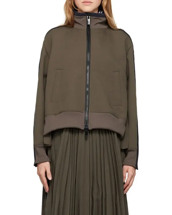 Sacai Zip-up Jacket With Pleated Back