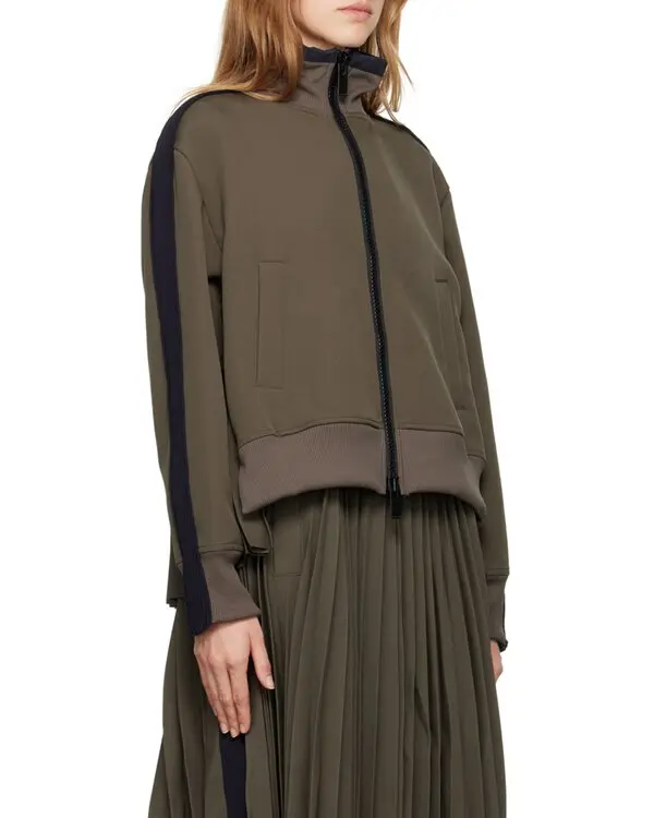 Sacai Zip-up Jacket With Pleated Back