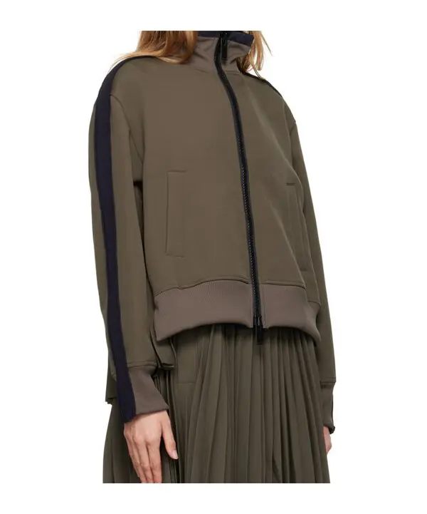 Sacai Zip-up Jacket With Pleated Back