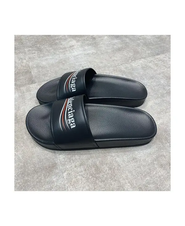 Balenciaga Logo Embossed Pull-on Sandals