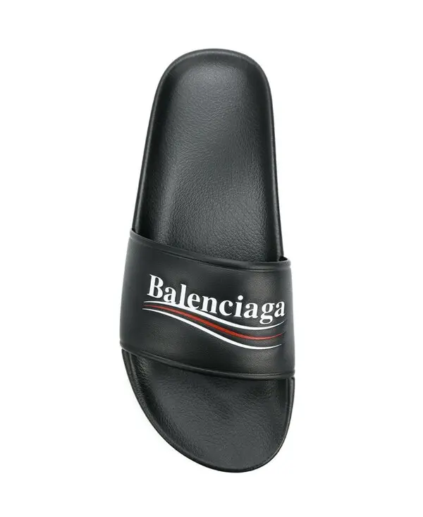 Balenciaga Logo Embossed Pull-on Sandals