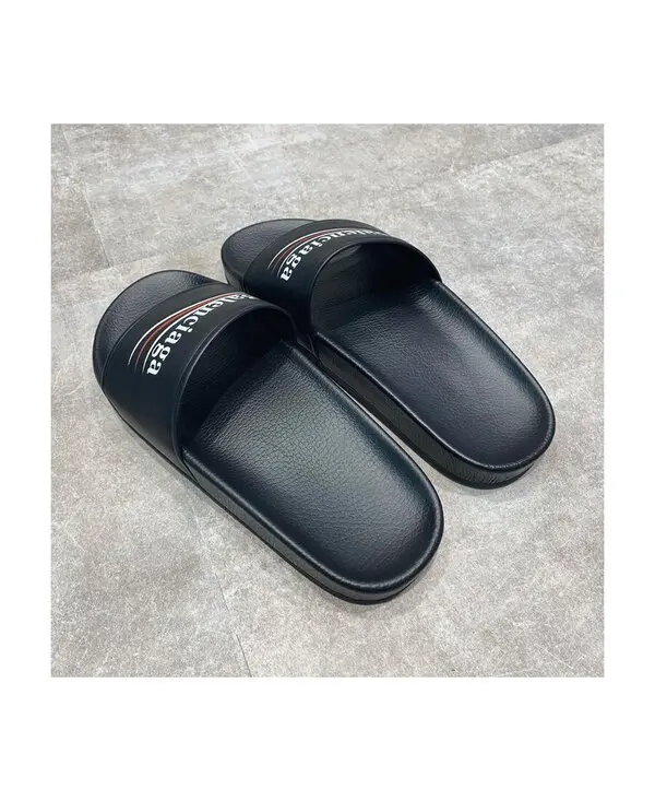 Balenciaga Logo Embossed Pull-on Sandals