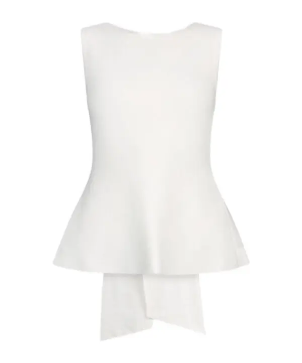 Liu Jo Round Neck Poplin Top With Back Bow Detail