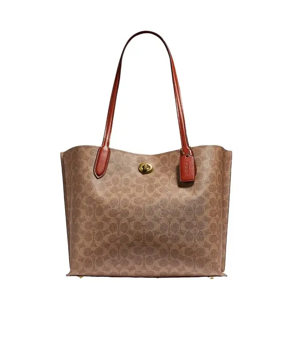 COACH Logo Pattern Shoulder Bag - Tan Rust