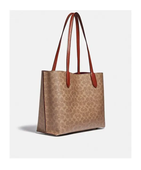 COACH Logo Pattern Shoulder Bag - Tan Rust