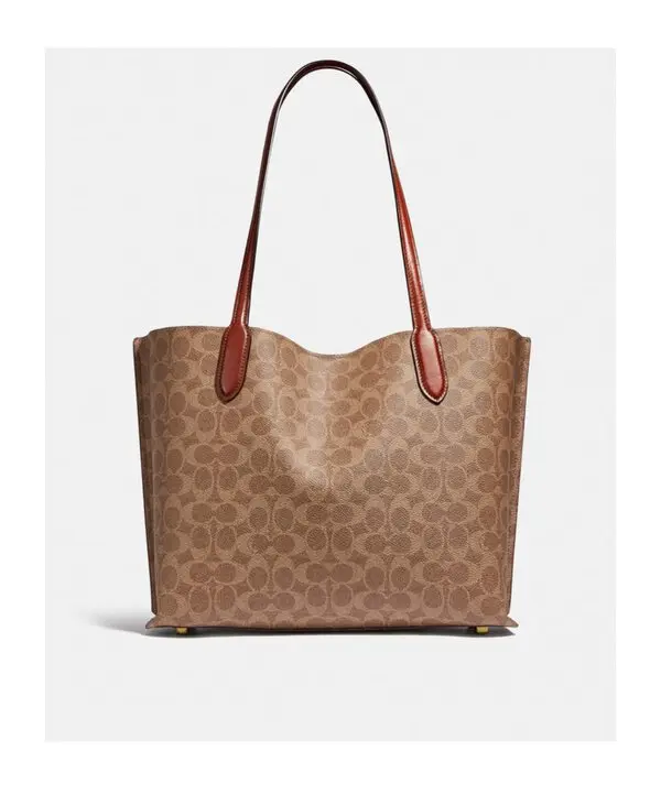 COACH Logo Pattern Shoulder Bag - Tan Rust