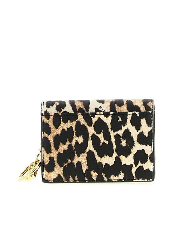 GANNI Card Holder With Butterfly Logo Keychain