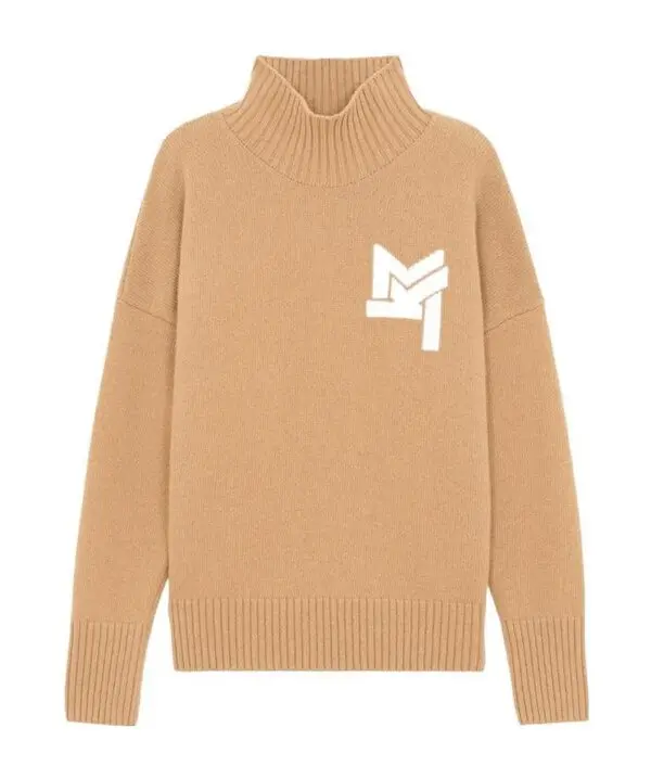 Maison Kitsuné High-necked Wool Pullover With Inlaid Logo