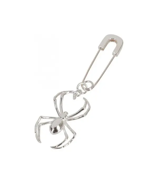 AMBUSH Silver Spider Pin Earring - White