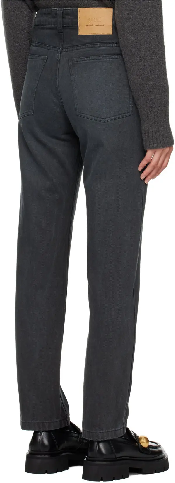 Ami Logo Patch Straight Leg Jeans