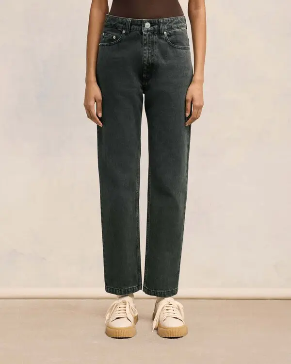 Ami Logo Patch Straight Leg Jeans