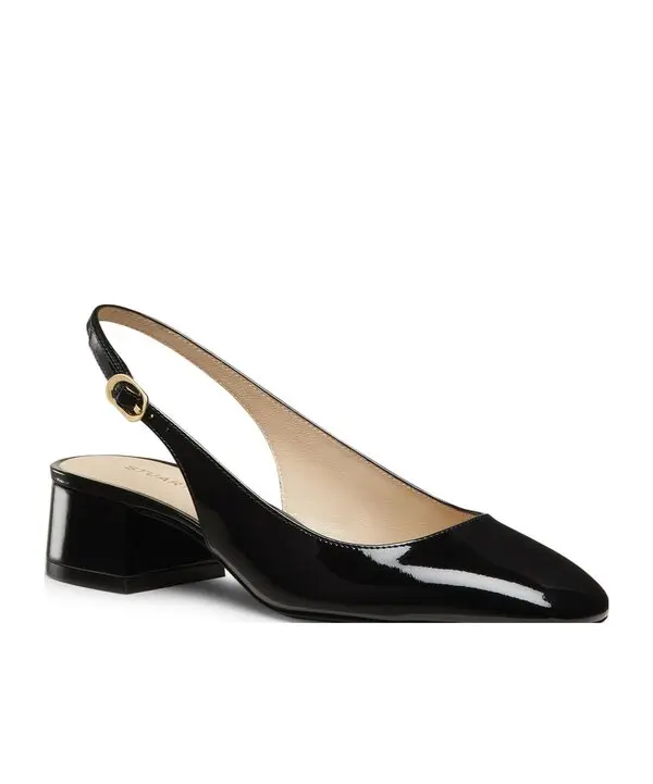 STUART WEITZMAN Maeve Slingback 35 Block Heel - Black