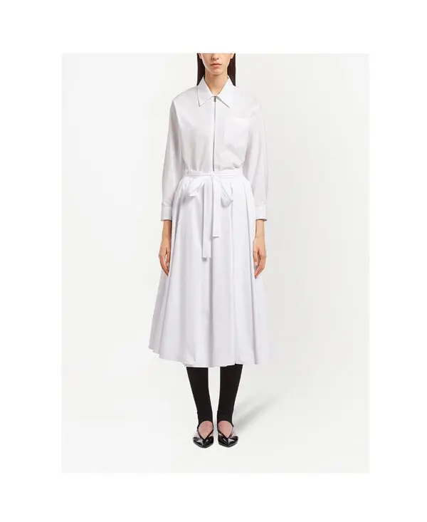 Prada Girded Waist Pleated Skirt