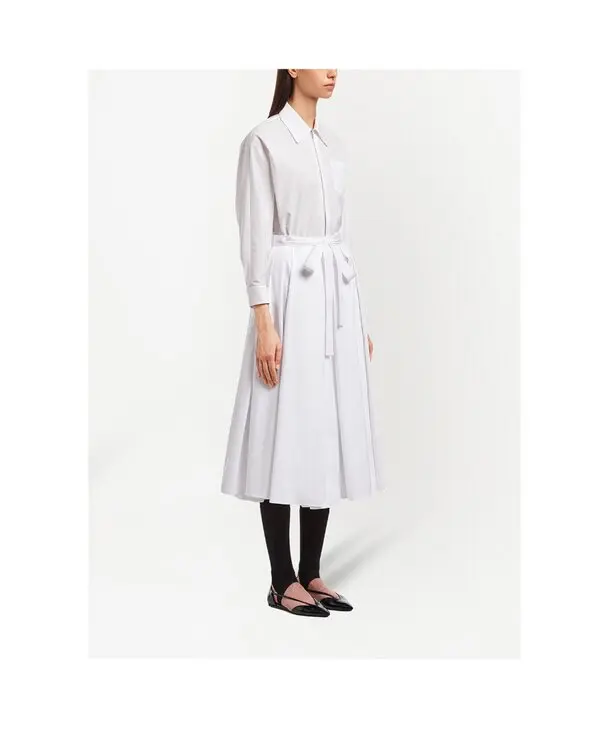 Prada Girded Waist Pleated Skirt