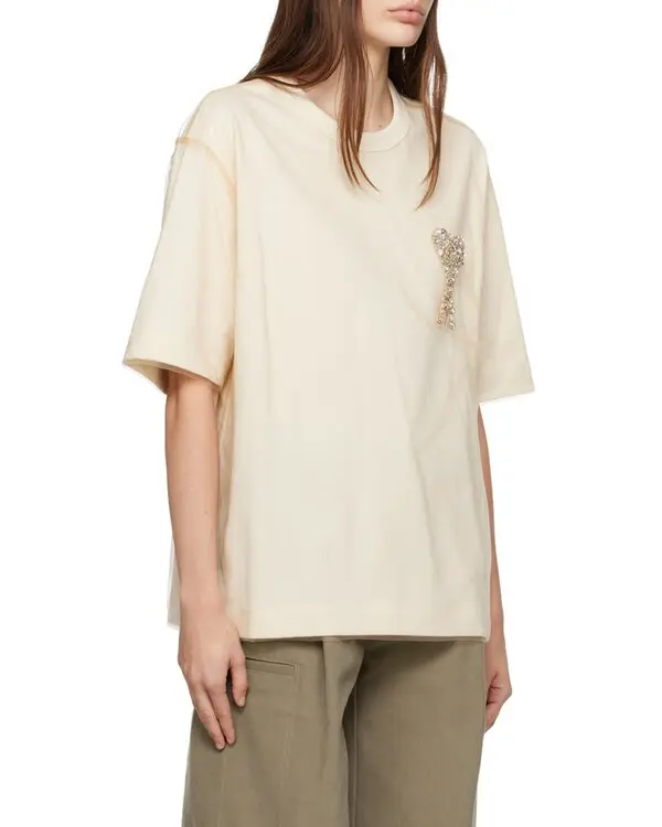 AMI Paris Crystal De Coeur-embroidery T-shirt