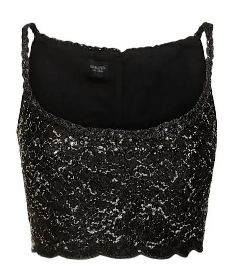 Giambattista Valli Sequined Tweed Crop Top