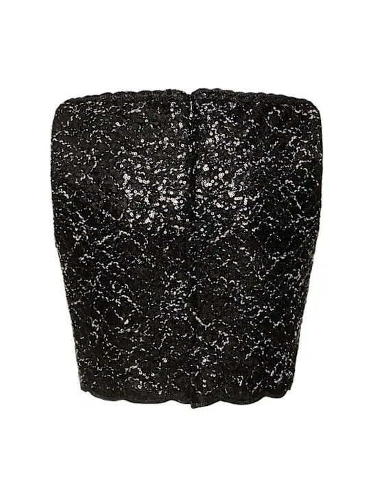 Giambattista Valli Sequined Tweed Crop Top