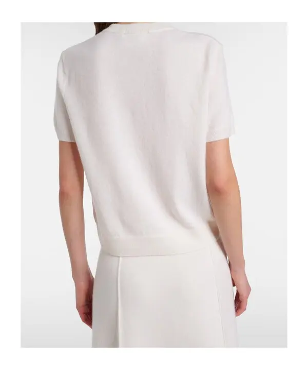 LISA YANG Short-sleeved Knitted Cardigan - White