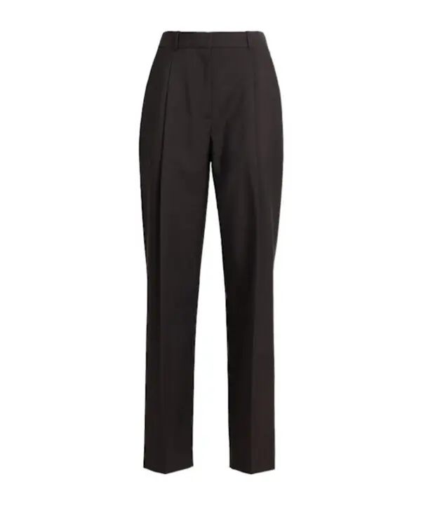 THE ROW Mikkela Wool Blend Tailored Trousers - Black