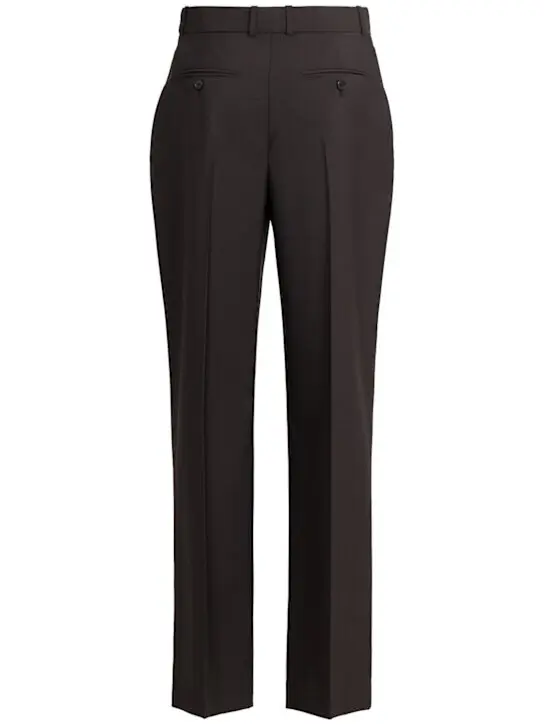 THE ROW Mikkela Wool Blend Tailored Trousers - Black