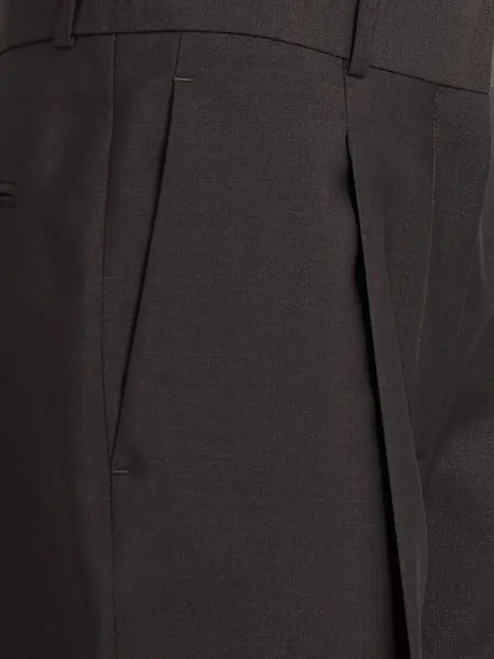 THE ROW Mikkela Wool Blend Tailored Trousers - Black