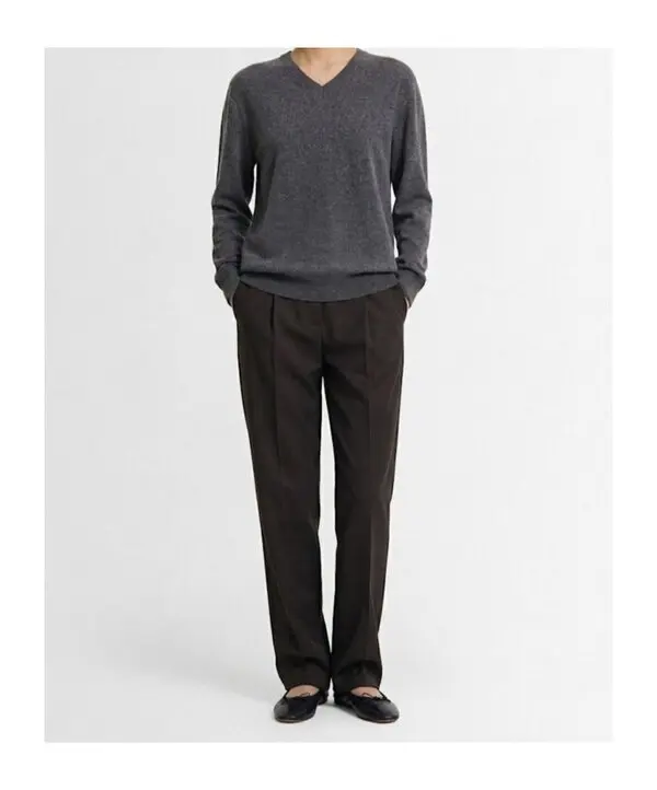 THE ROW Mikkela Wool Blend Tailored Trousers - Black