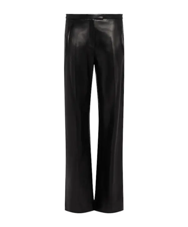 Khaite Miles Straight Leg Leather Pants - Black
