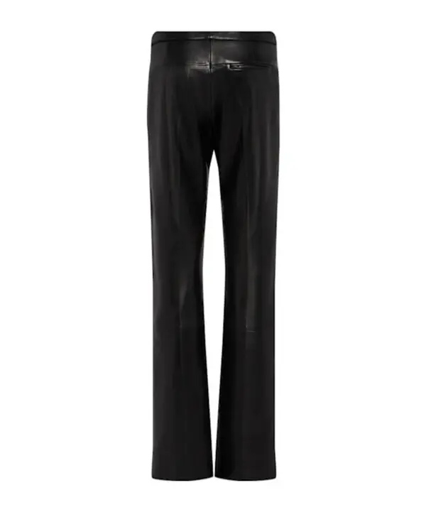Khaite Miles Straight Leg Leather Pants - Black