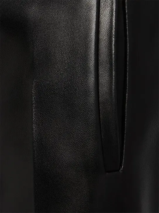 Khaite Miles Straight Leg Leather Pants - Black