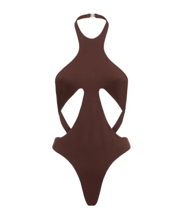 MUGLER Lycra Cut-out One-piece Swimsuit - Red