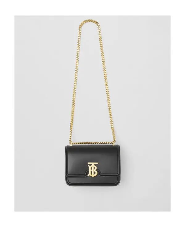 Burberry Small Tb Leather Bag With Metal Chain Strap