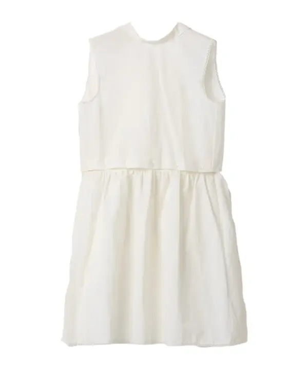 Miu Miu Logo Patch Sleeveless Dress - White