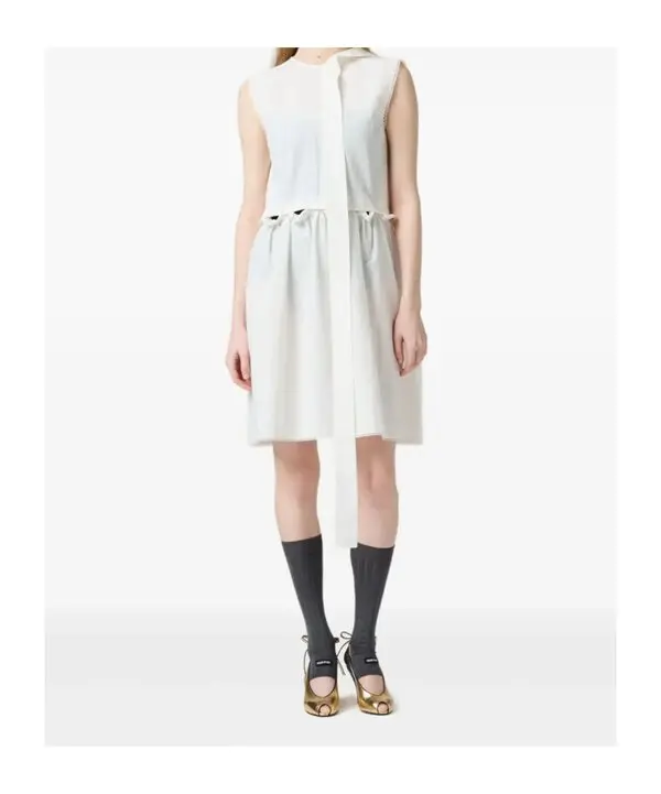 Miu Miu Logo Patch Sleeveless Dress