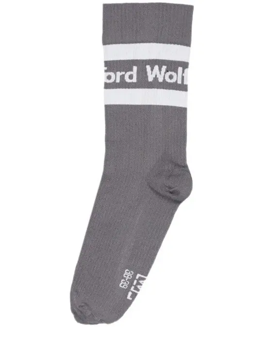 Wolford Ribbed Cotton Blend Socks With Logo Detail