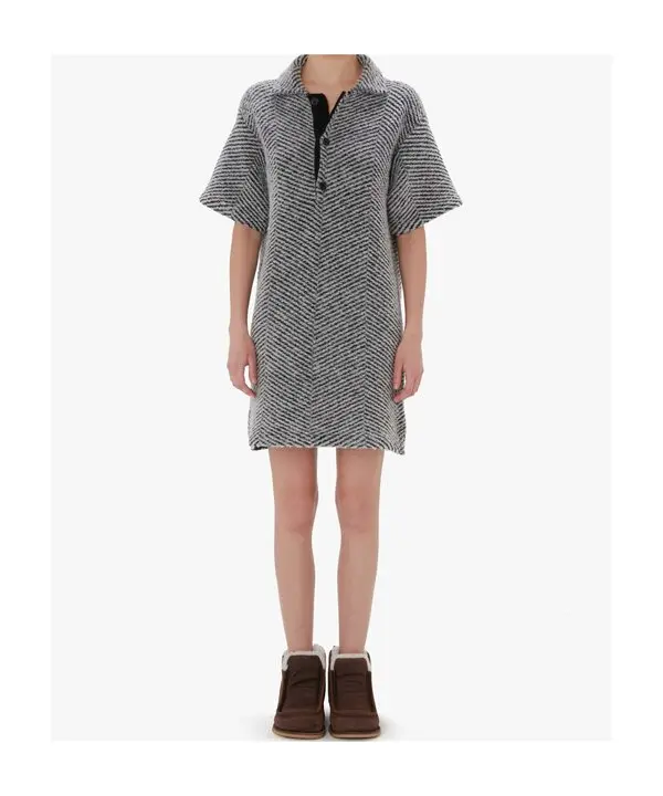J.W.ANDERSON Logo-plaque Knit Polo Dress
